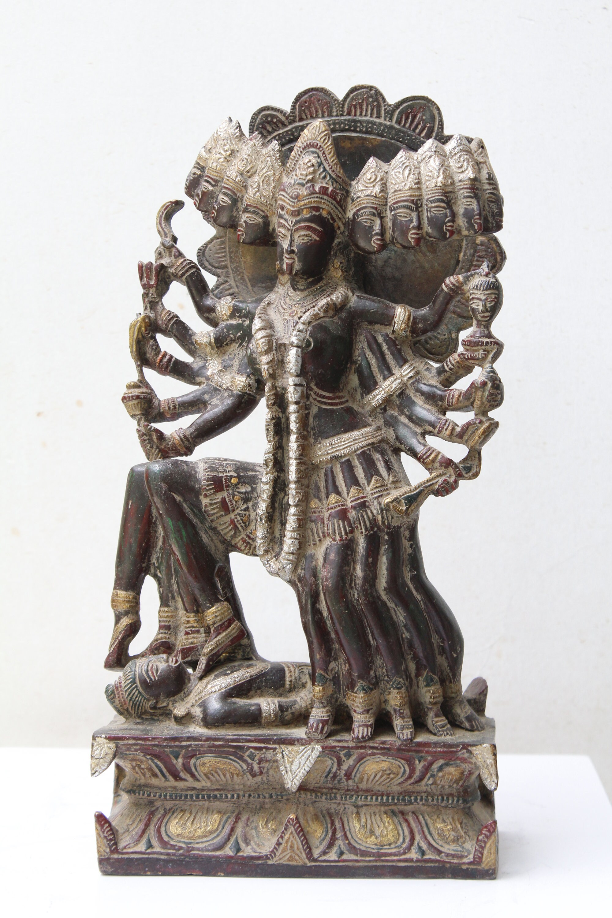 Bronze Goddess Kali Statue Figurine Hand Carved Home Decor Idol 14 ...