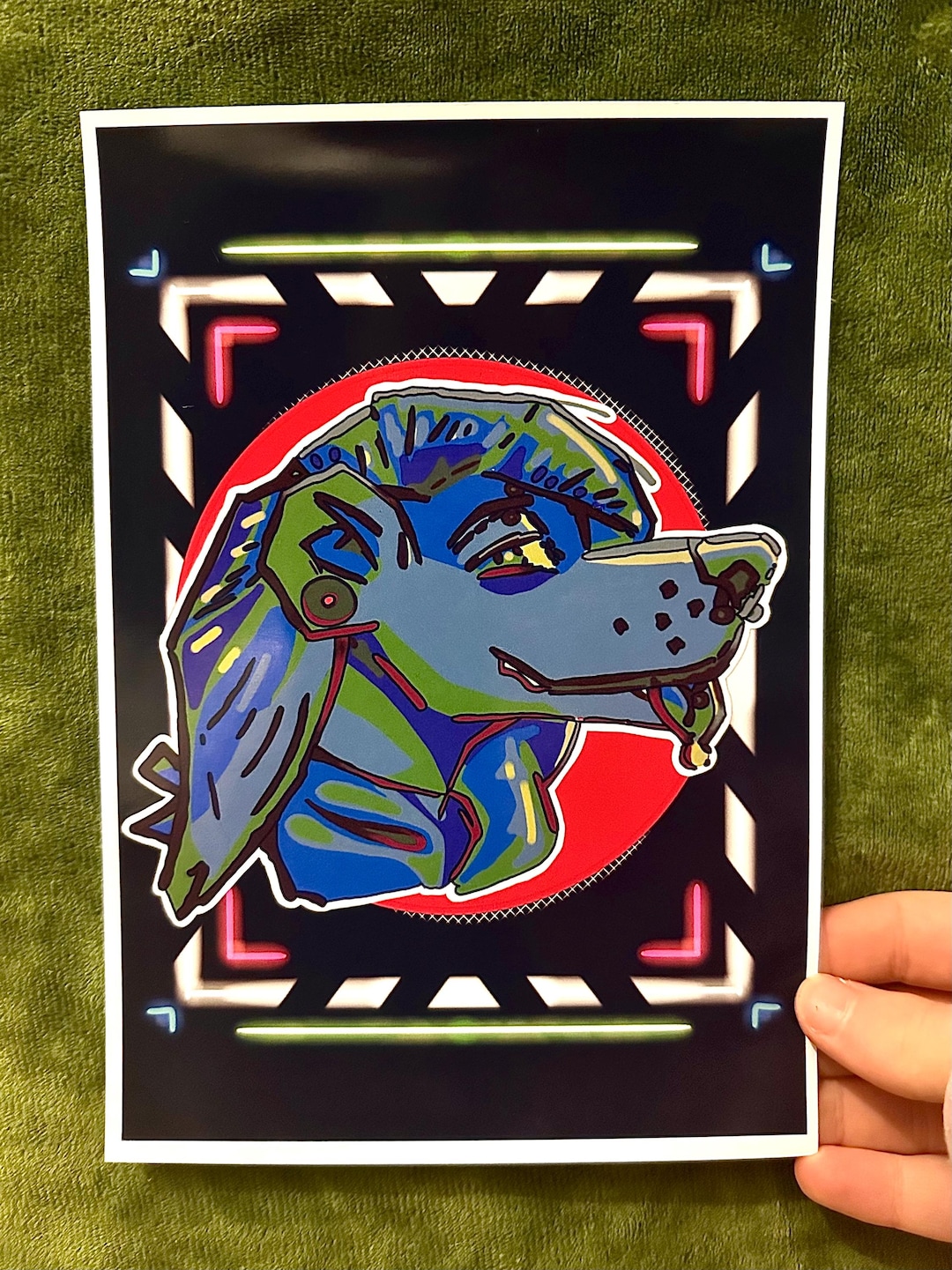 Radical Furry Pup Hyperwave A5 Art Print - Etsy