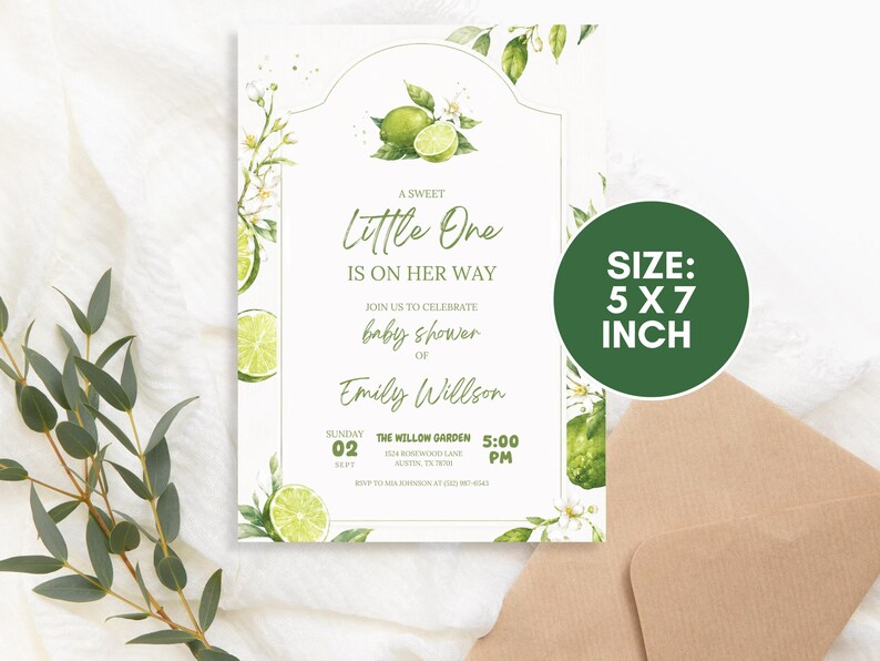 Lemon Baby Shower Invitation, A Sweet Little One Citrus Baby Shower ...