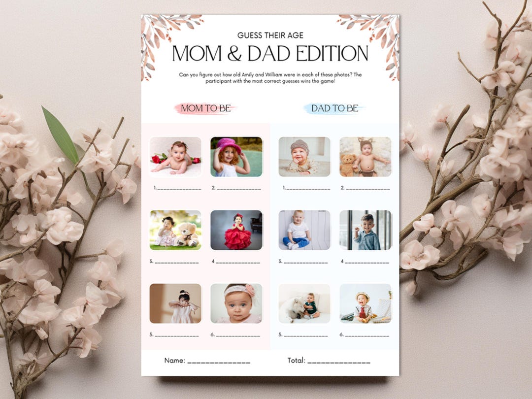 How Old Were Mom and Dad Photo Game, Modern Minimalist Age Guessing ...