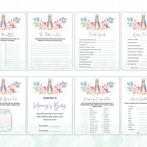 Peter Rabbit Baby Shower Games Bundle, Boy Baby Shower Games Package ...