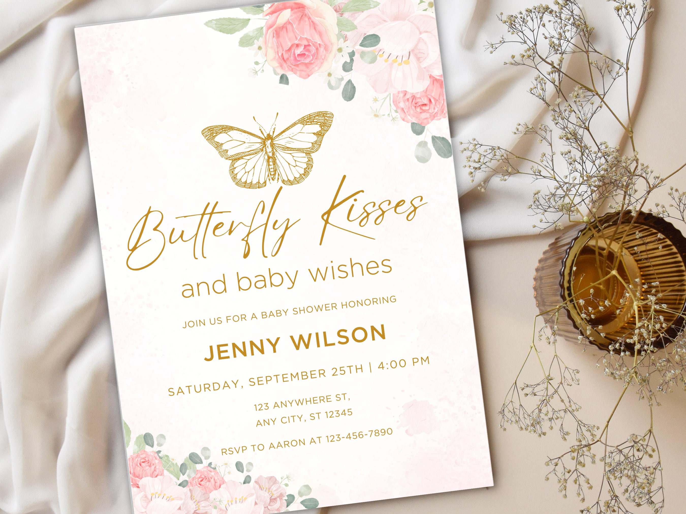 Editable Butterfly Baby Shower Invitation Butterfly Baby - Etsy
