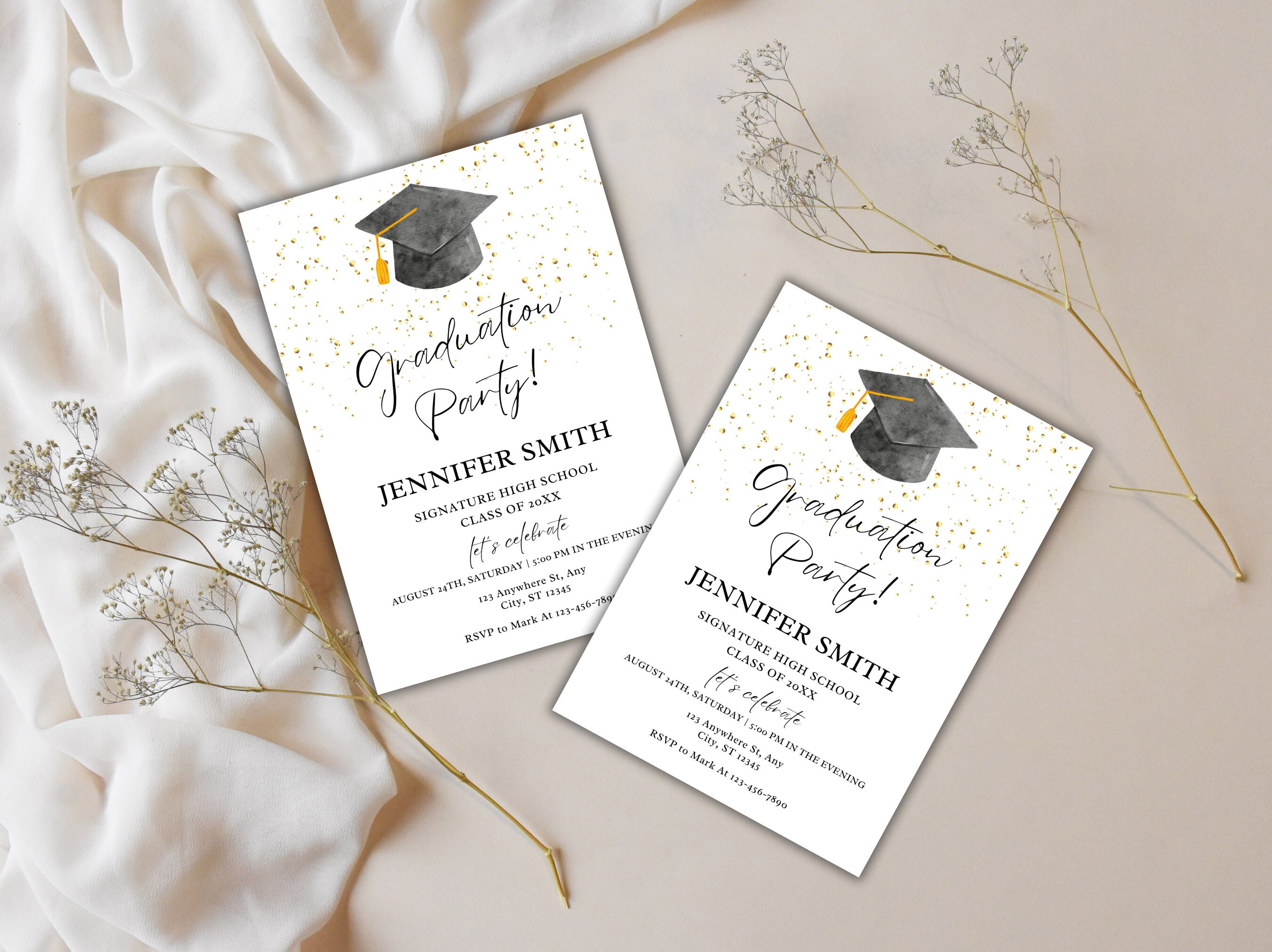 Graduation Party Invitation, Graduation Announcement Invitation, High ...