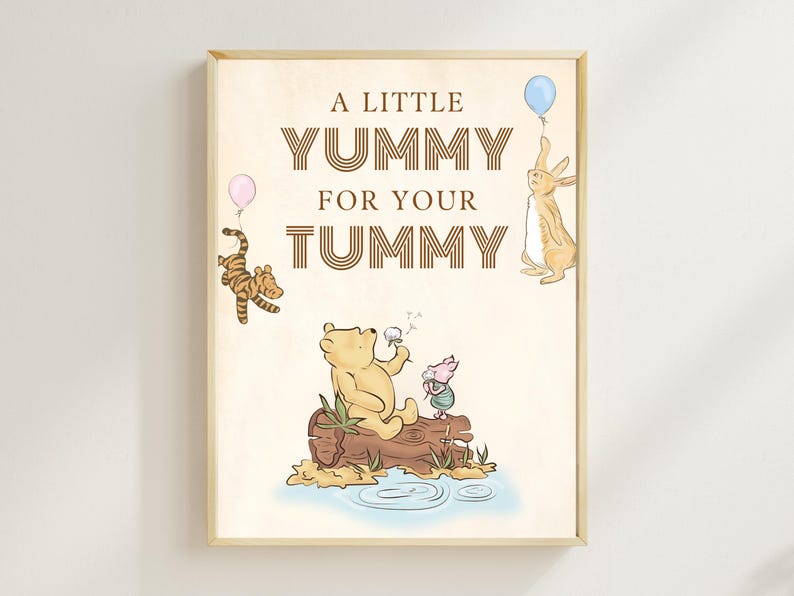 A Little Yummy for Your Tummy Winnie the Pooh Poster, Sweet Dessert Bar ...