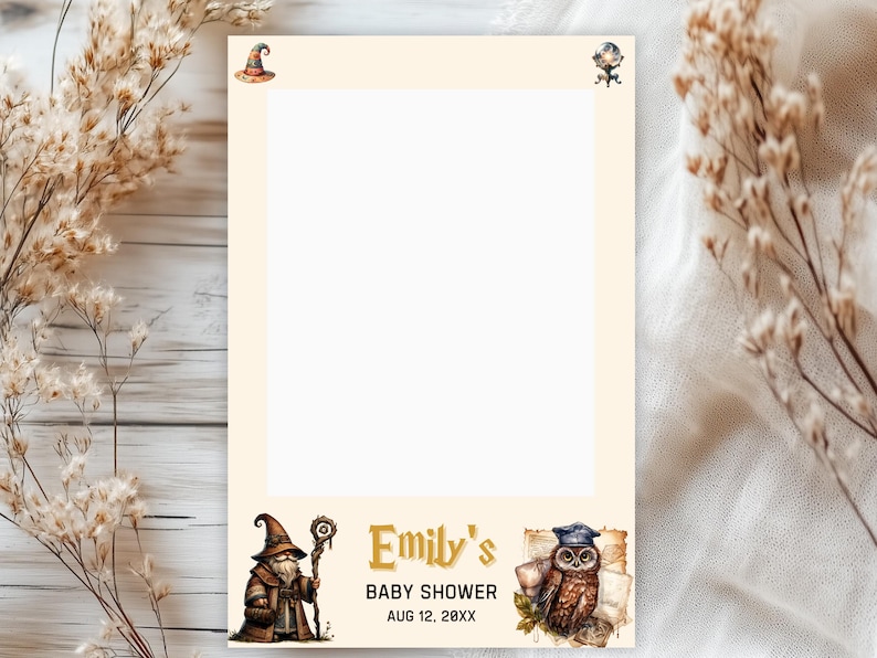 Wizard Baby Shower Photo Booth Frame, Magical Baby Shower Photo Station ...