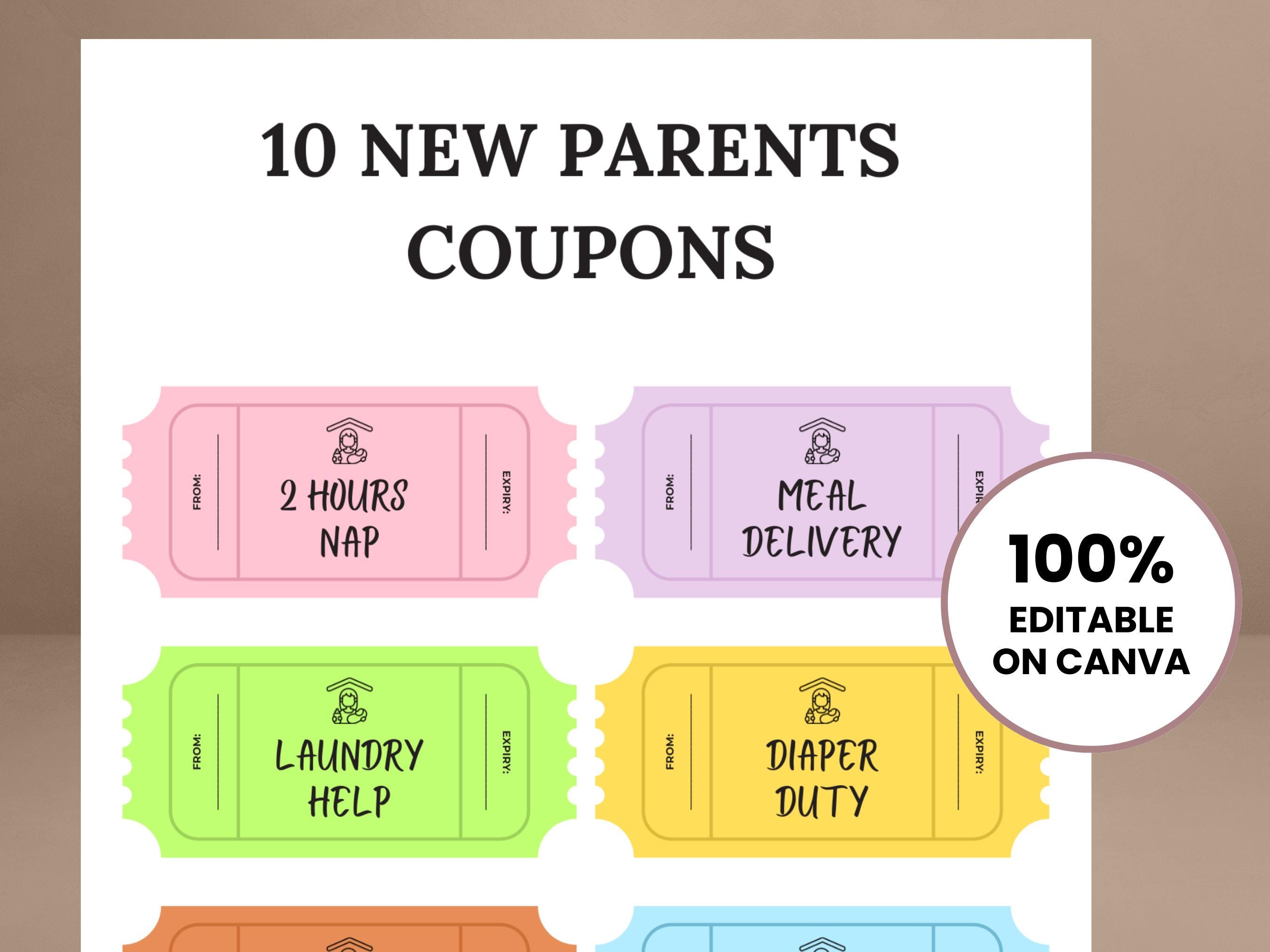 New Parent Editable Coupons, Newborn, New Baby, Baby Coupon, Baby ...