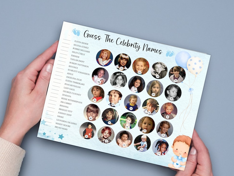 Guess the Celebrity Baby Shower Game, Who is That Baby, Guess the ...