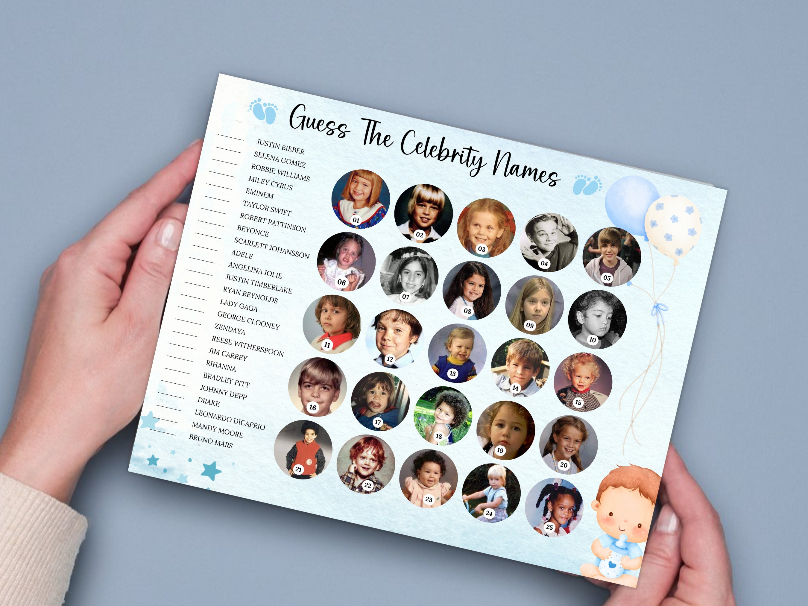 Guess the Celebrity Baby Shower Game, Who is That Baby, Guess the ...