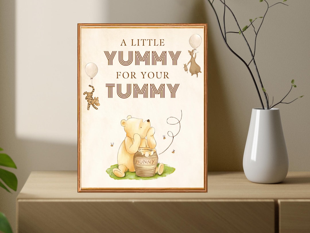 A Little Yummy for Your Tummy Winnie the Pooh Poster, Sweet Dessert Bar ...