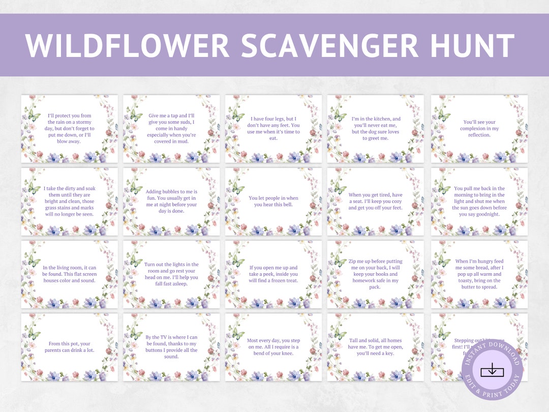 Wildflower Pregnancy Reveal Outdoor Scavenger Hunt for Siblings ...