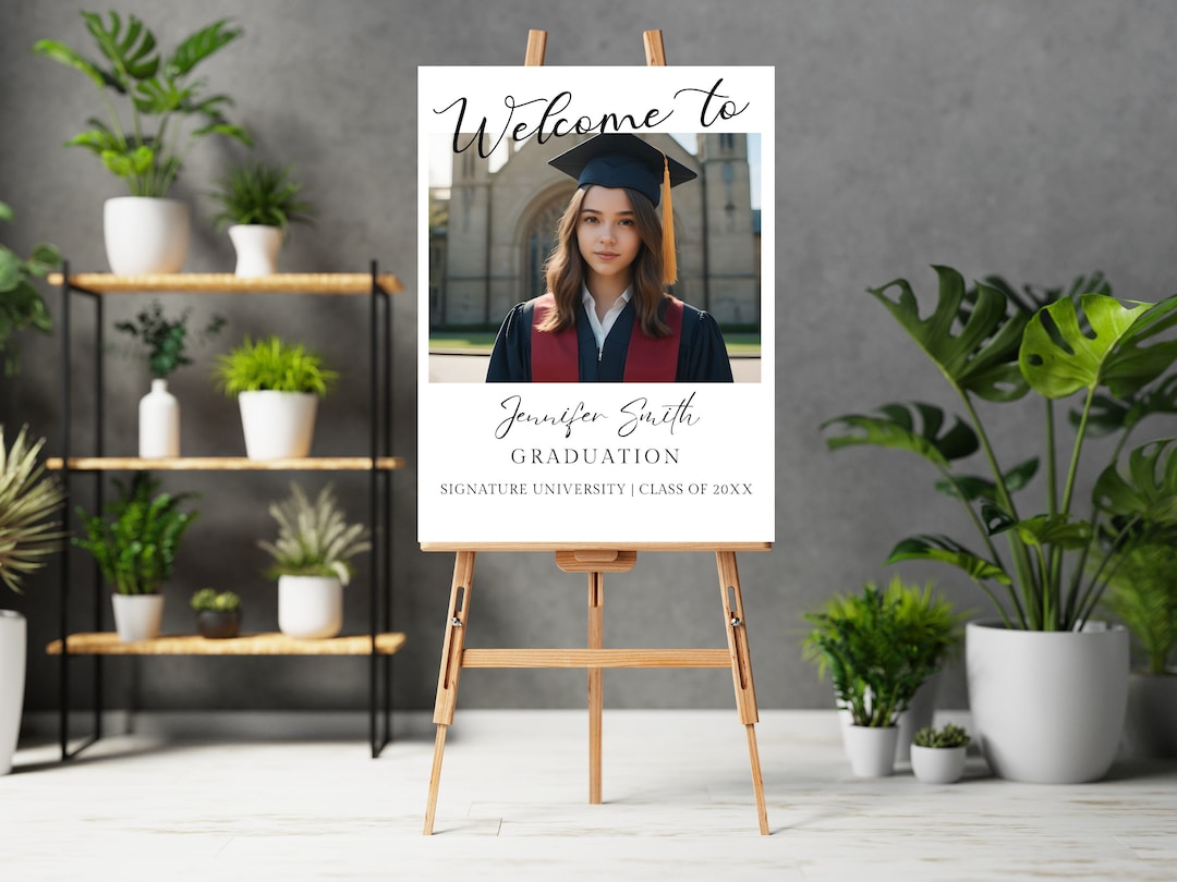 Editable Graduation Welcome Sign, Printable Congratulations Graduate ...