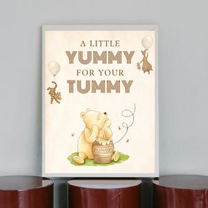 A Little Yummy for Your Tummy Winnie the Pooh Poster, Sweet Dessert Bar ...