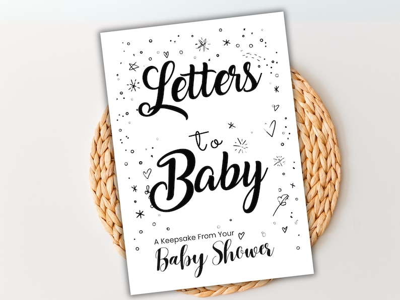 Letters to Baby Shower Game Printable | Baby Wishes & Advice Cards ...