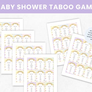 Baby Shower Taboo Card Game , Printable Baby Shower Taboo Cards, Baby ...