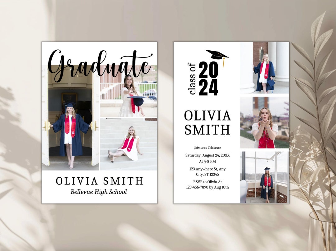 Graduation Party Invitation, Graduation Announcement Invitation, High ...