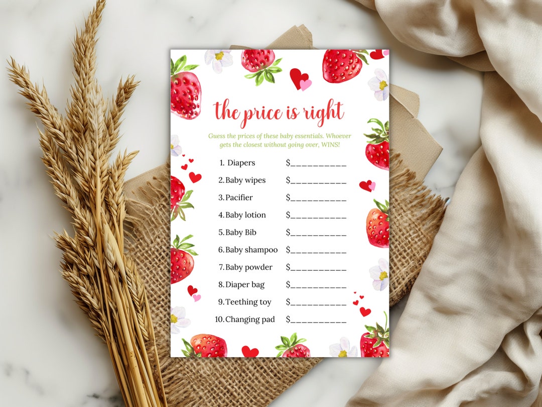 Editable the Price is Right Baby Shower Game Berries, Name the Price ...