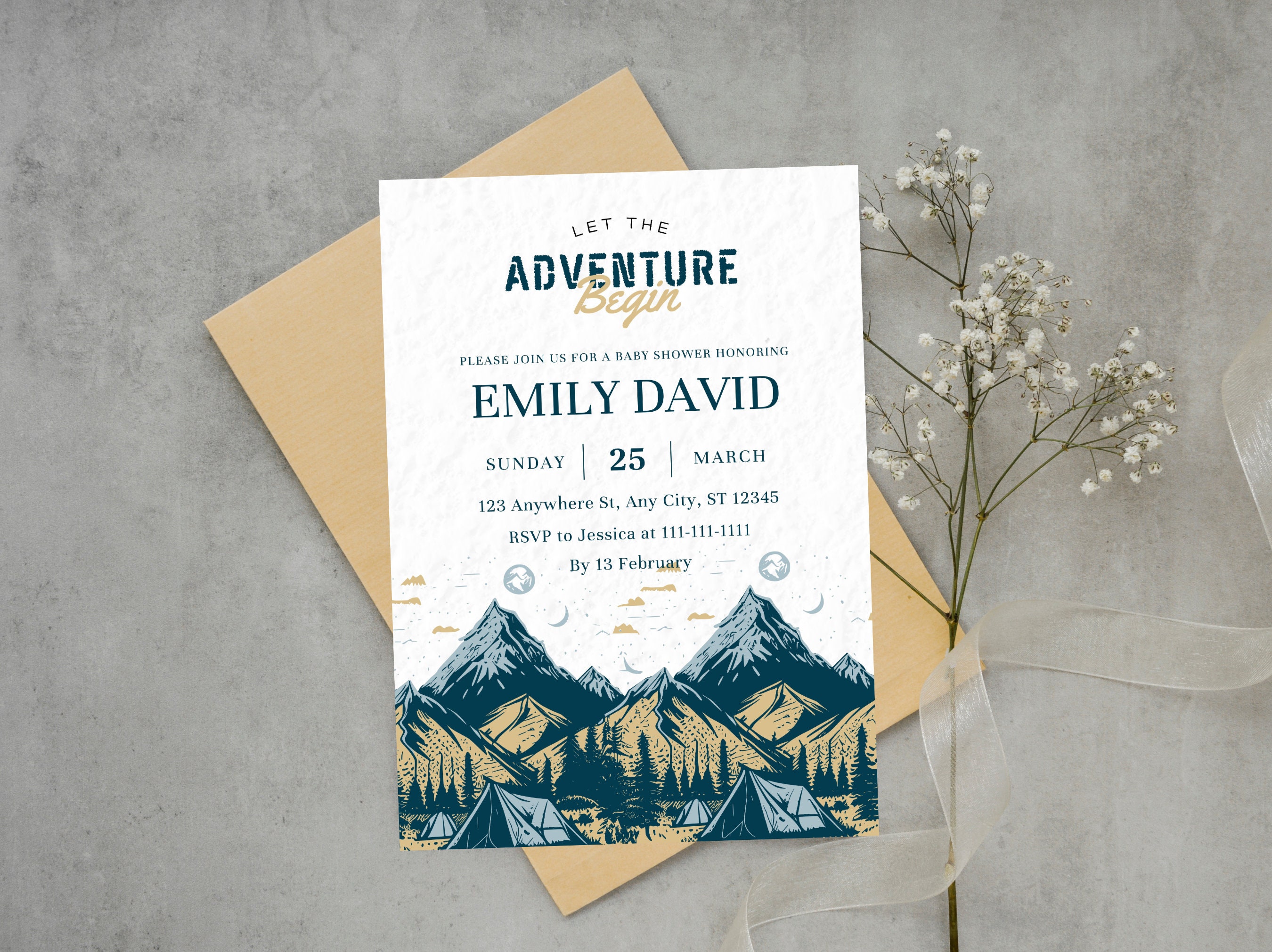 Editable Let the Adventure Begin Baby Shower Invitation Boy - Etsy