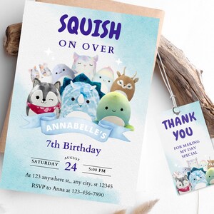 Squishmallow Birthday Invitation, Squishy Invitation, Squishmallow ...