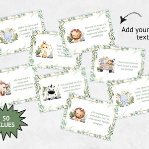 Safari Scavenger Hunt Clue Cards, Jungle Treasure Hunt Clues , Jungle ...