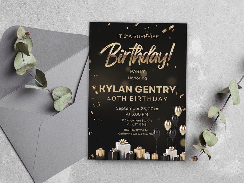 Shhh... It's a Surprise Birthday Invitation , Surprise Birthday ...