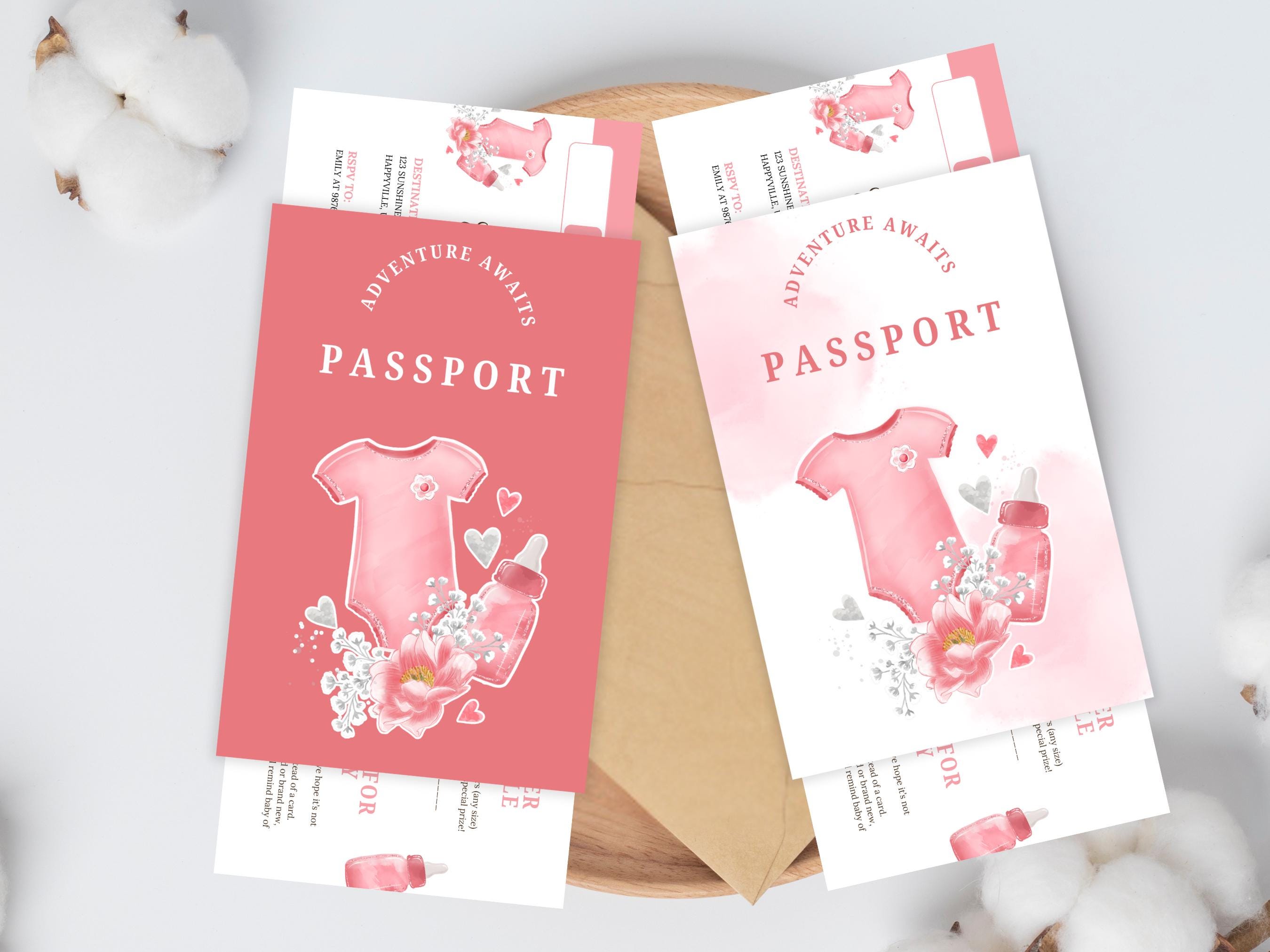 Boarding Pass Baby Shower Invitation, Passport Hot Air Balloon Baby ...