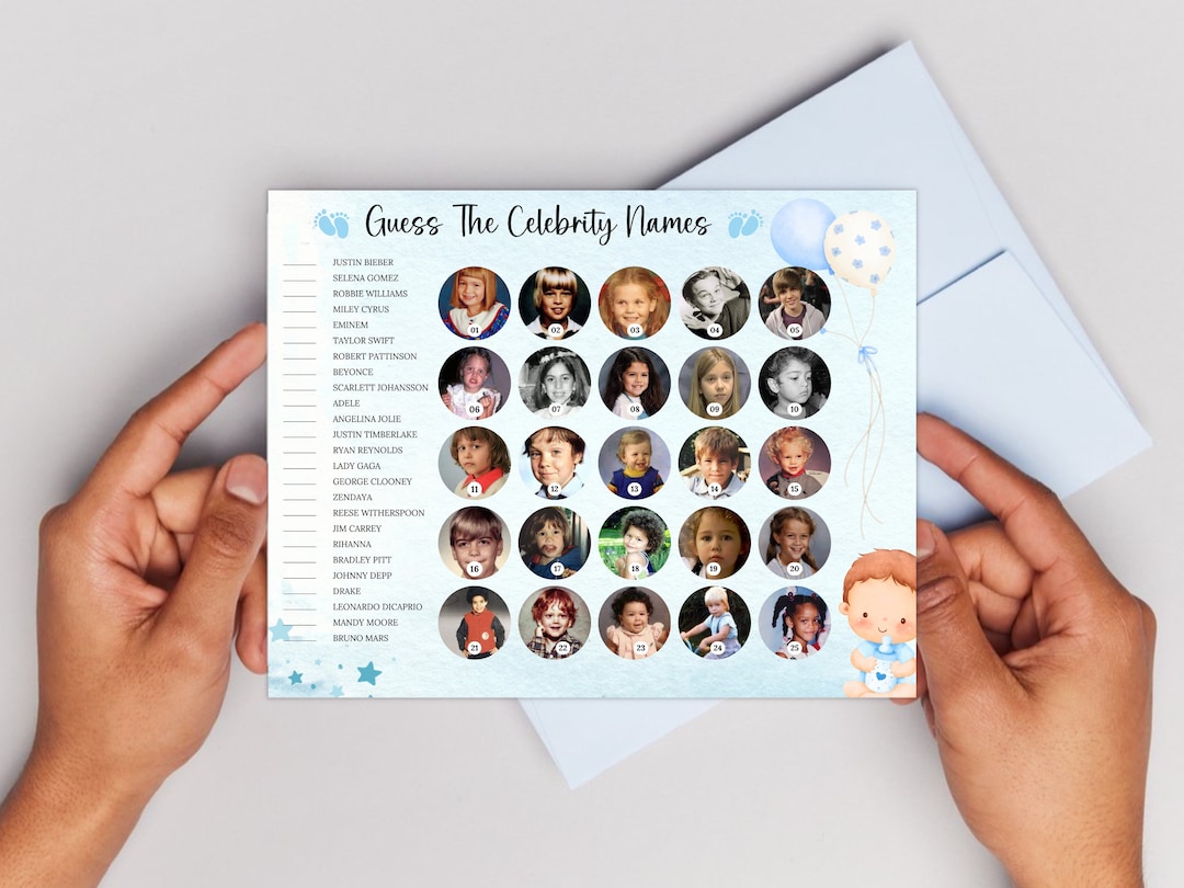 Guess the Celebrity Baby Shower Game, Who is That Baby, Guess the ...