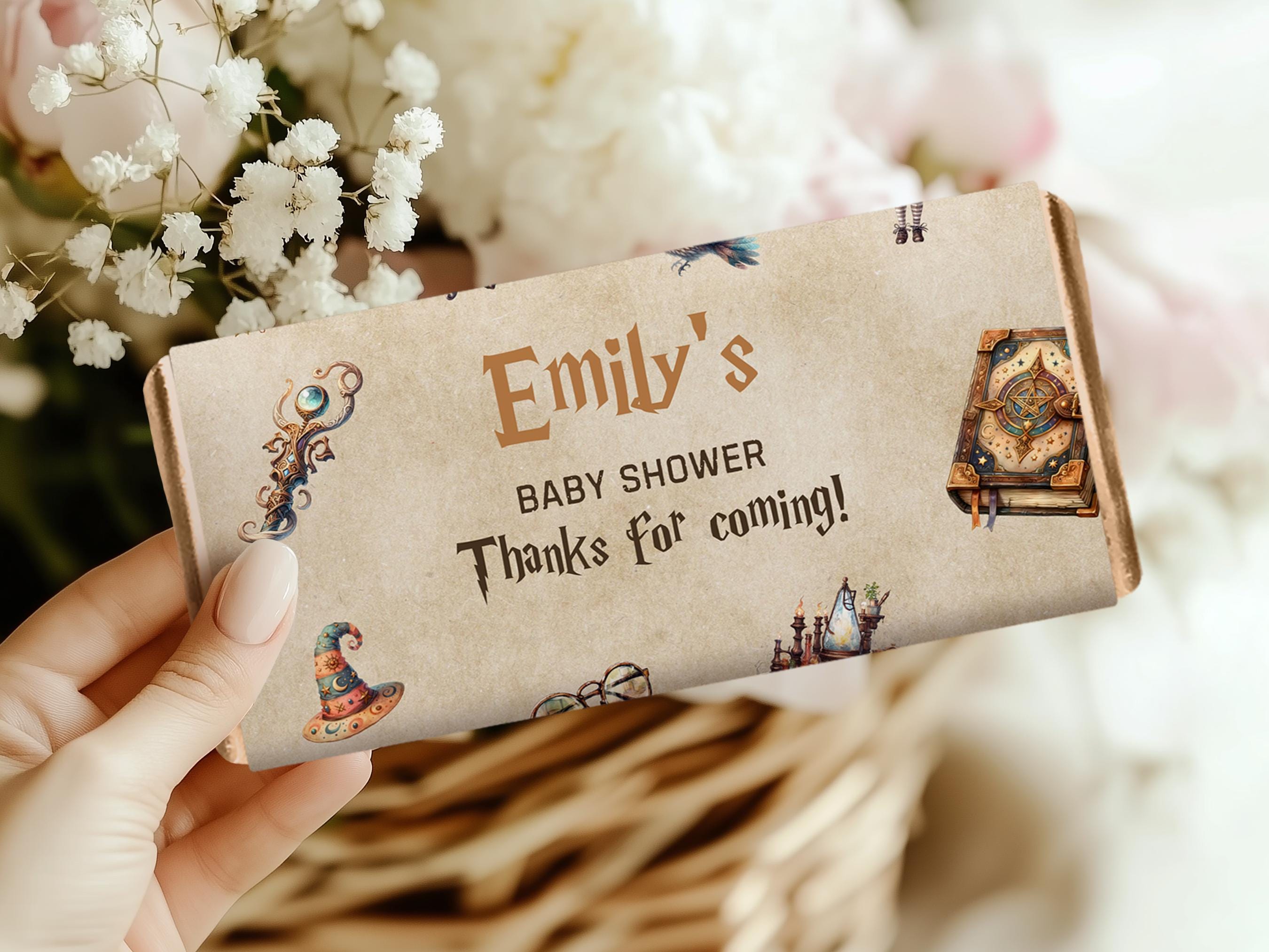 Wizard Baby Shower Chocolate Wrapper, Magic Candy Bar Wrapper, Editable ...