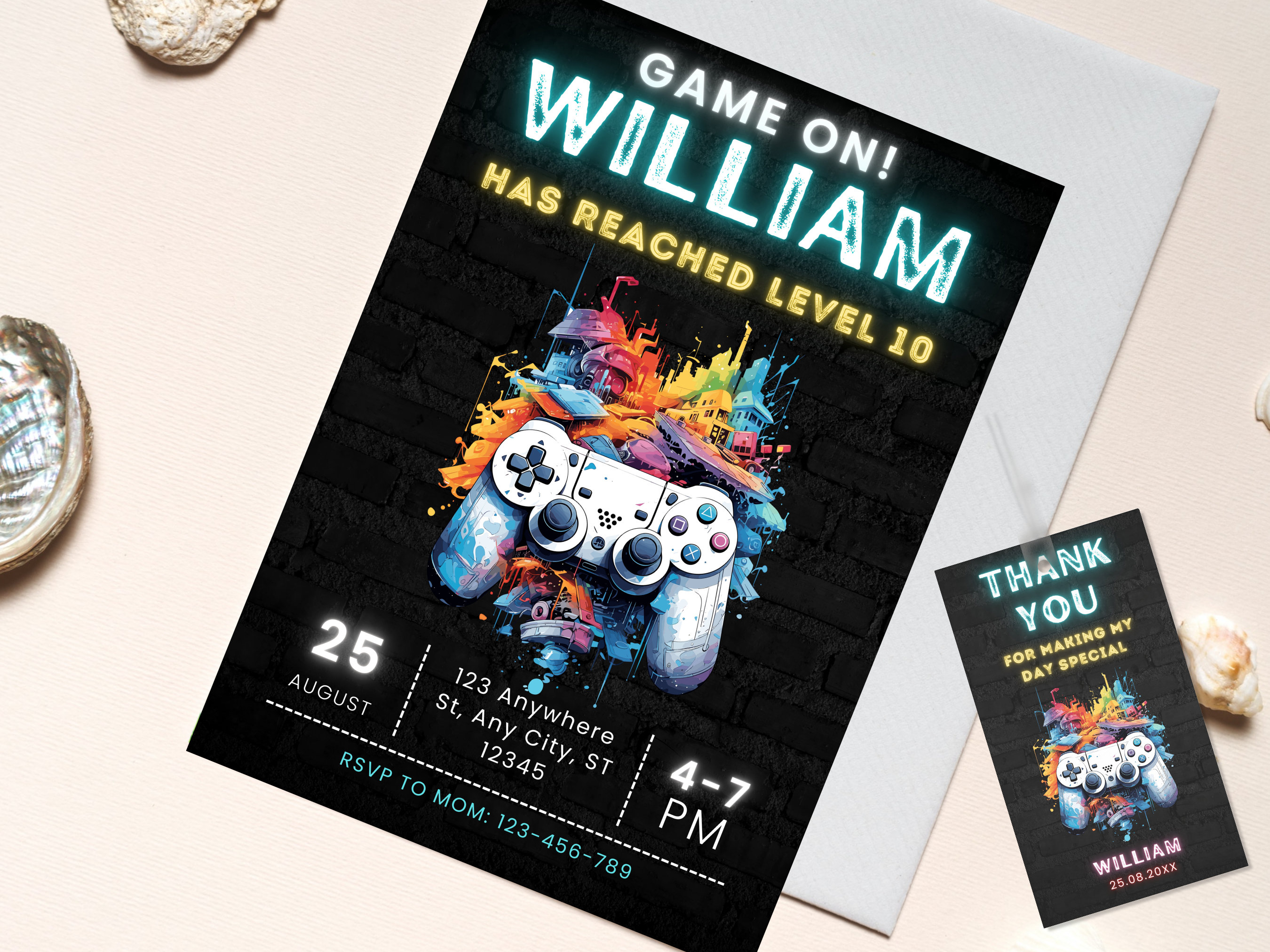 Video Game Birthday Invitation Template Video Game - Etsy