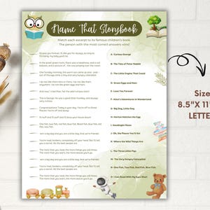 Name That Storybook Baby Shower Game, Storybook Match Game, How Well Do ...