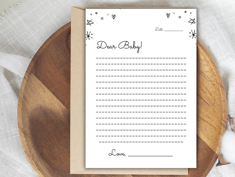 Letters to Baby Shower Game Printable | Baby Wishes & Advice Cards ...