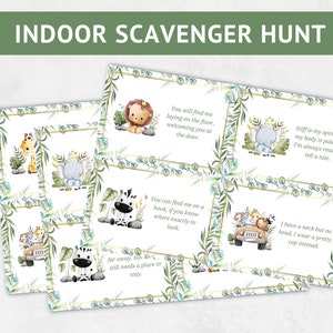 Safari Scavenger Hunt Clue Cards, Jungle Treasure Hunt Clues , Jungle ...
