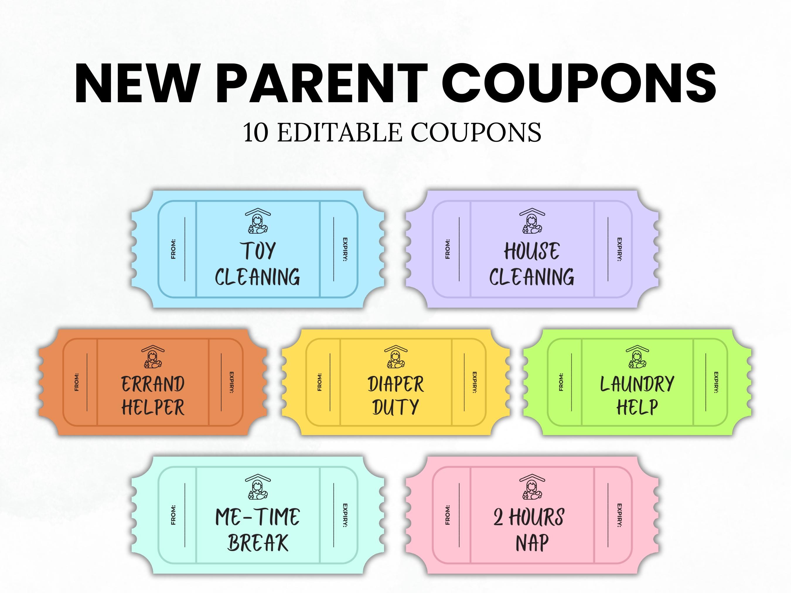 New Parent Editable Coupons, Newborn, New Baby, Baby Coupon, Baby ...