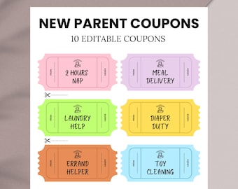 New Parent Editable Coupons, Newborn, New Baby, Baby Coupon, Baby ...