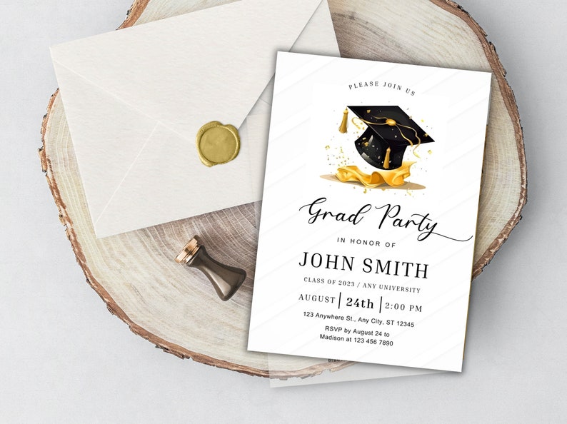 Graduation Party Invitation, Graduation Announcement Invitation, High ...
