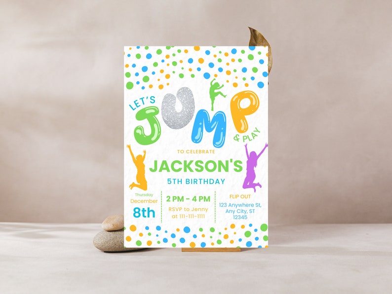 Editable Jump Birthday Party Invitation Trampoline Birthday - Etsy