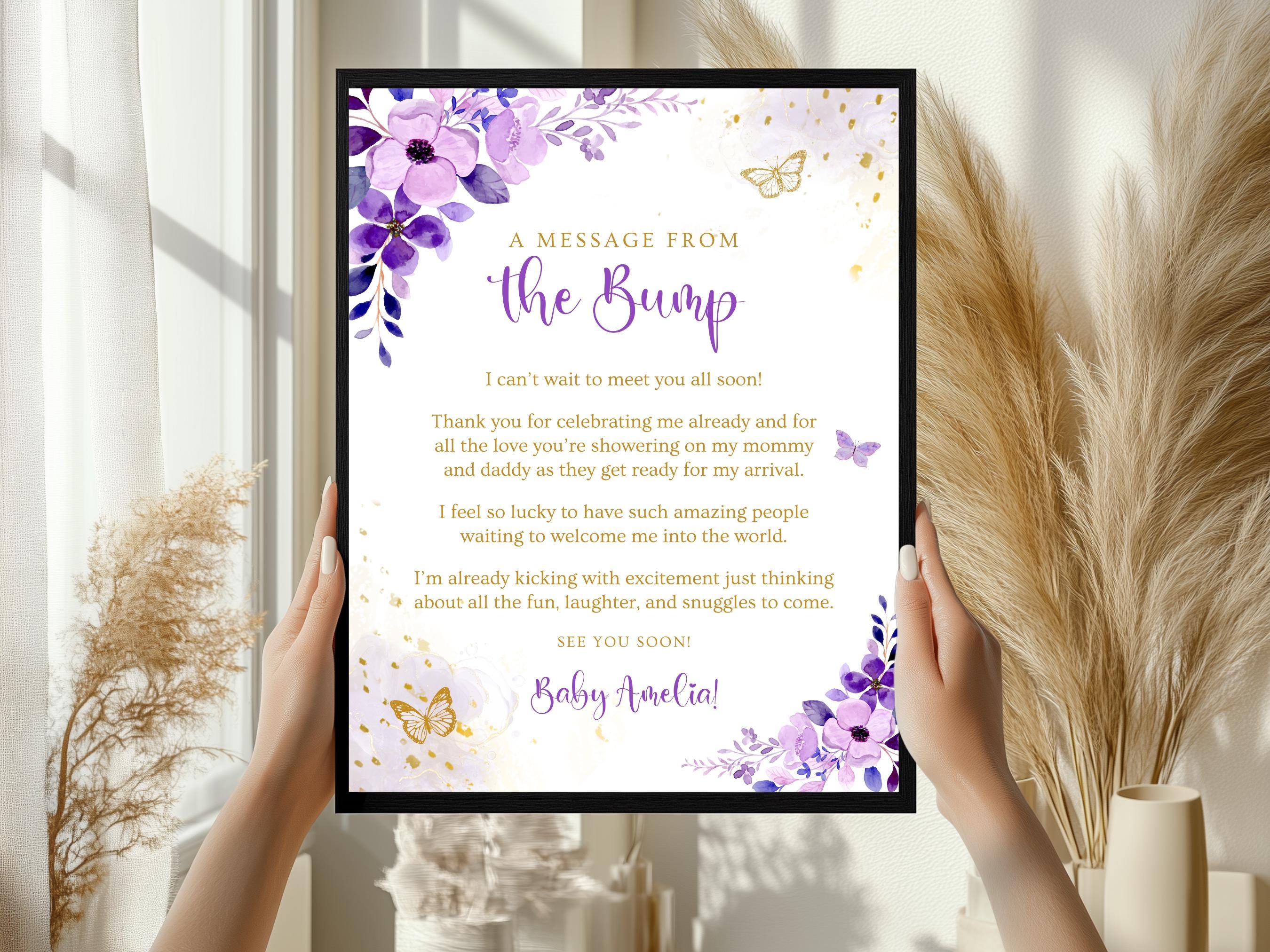 A Message From the Bump Sign Template, Baby Girl Message From Bump Baby ...