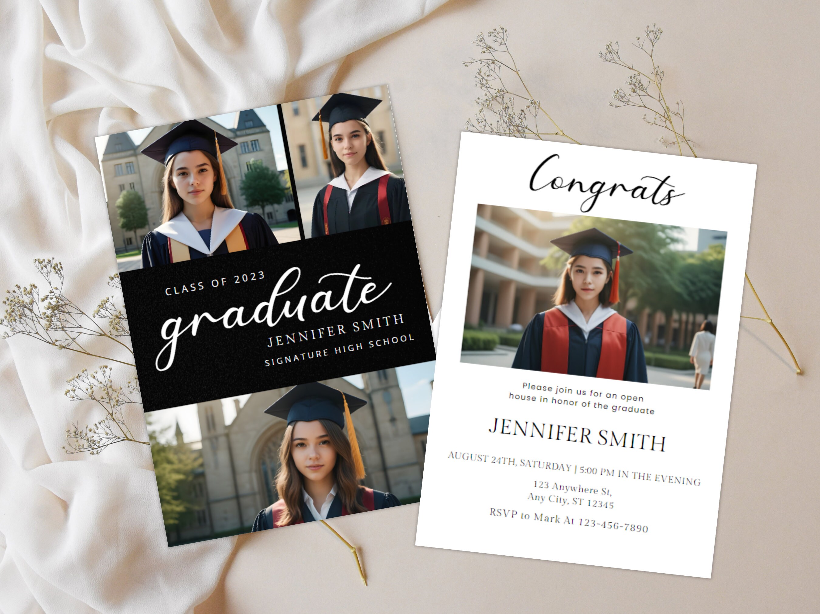 Graduation Party Invitation, Graduation Announcement Invitation, High ...