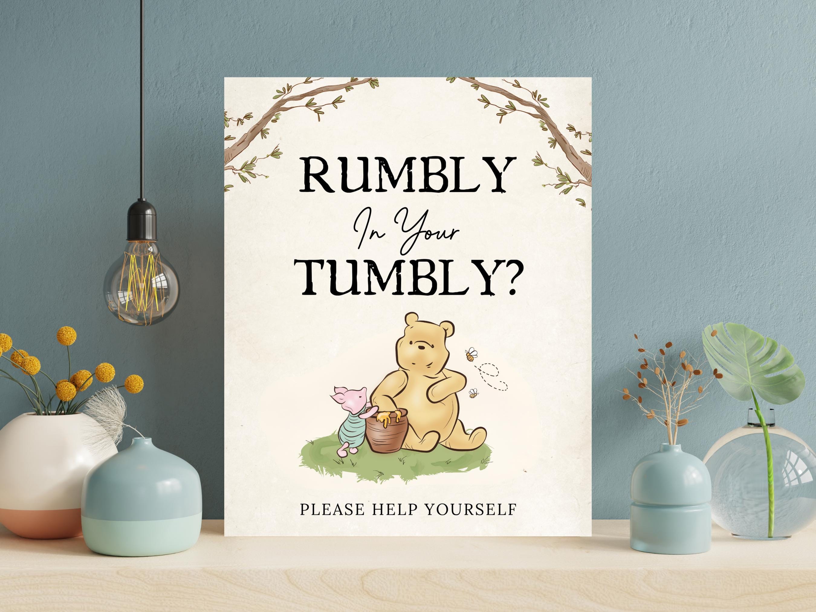 Rumbly in Your Tumbly Winnie the Pooh Poster, Sweet Dessert Bar Table ...