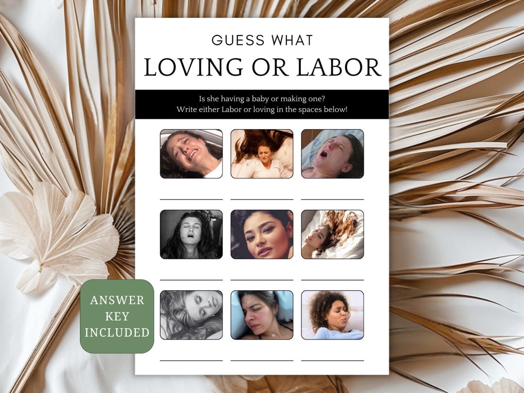 Labor or Love Funny Baby Shower Game , Loving or Labor Quiz Baby Shower ...
