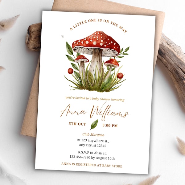 Mushroom Invitation - Etsy