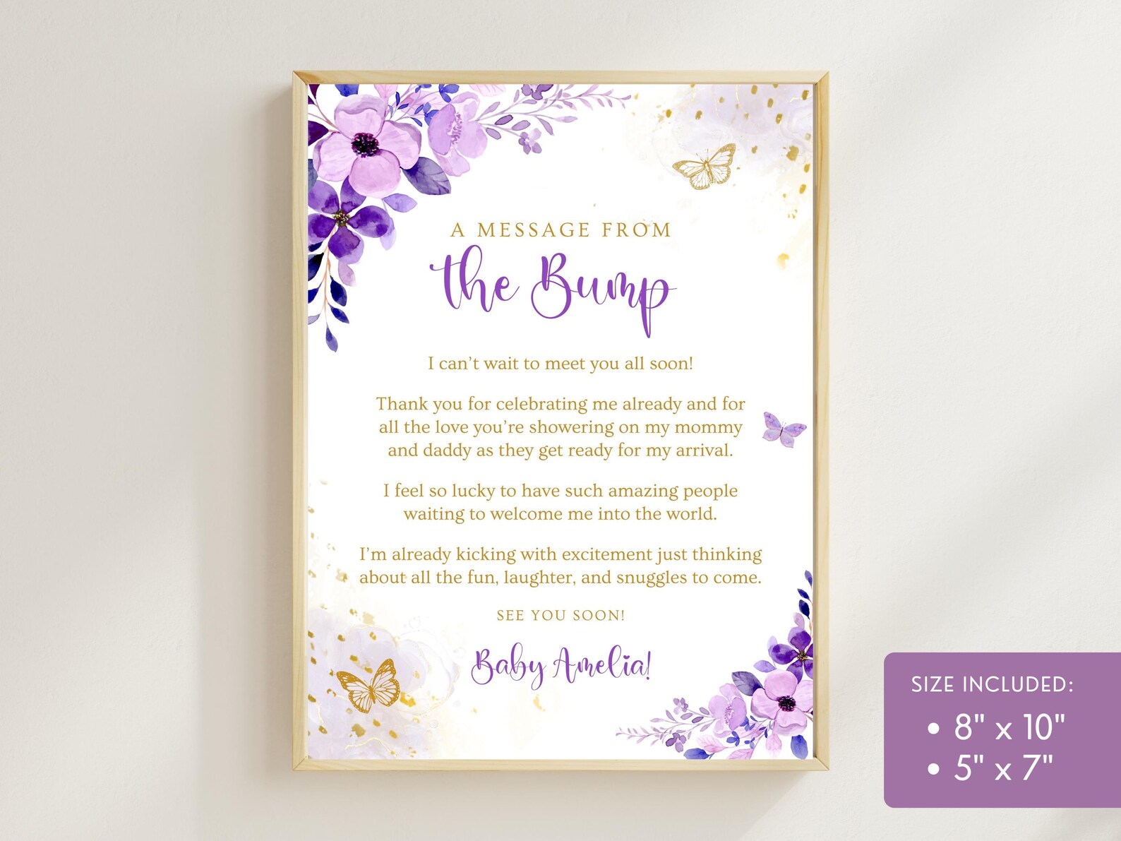 A Message From the Bump Sign Template, Baby Girl Message From Bump Baby ...
