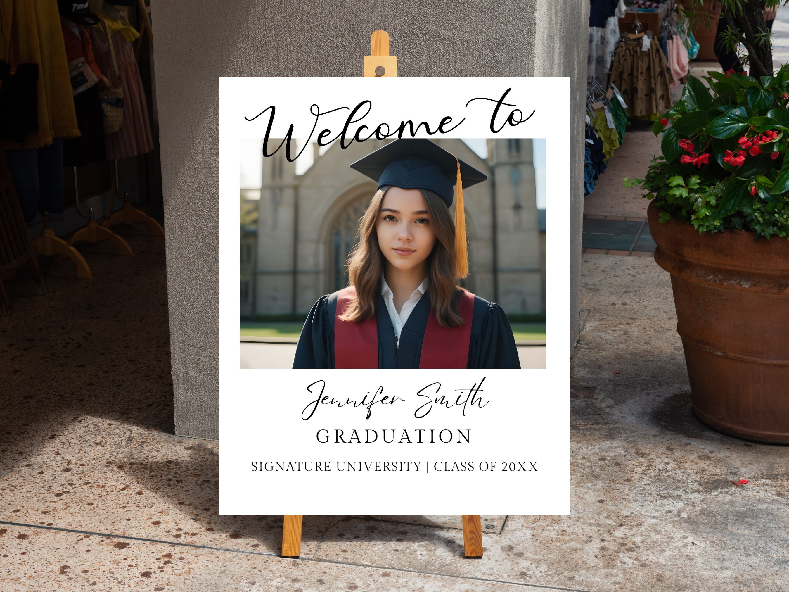 Editable Graduation Welcome Sign, Printable Congratulations Graduate ...