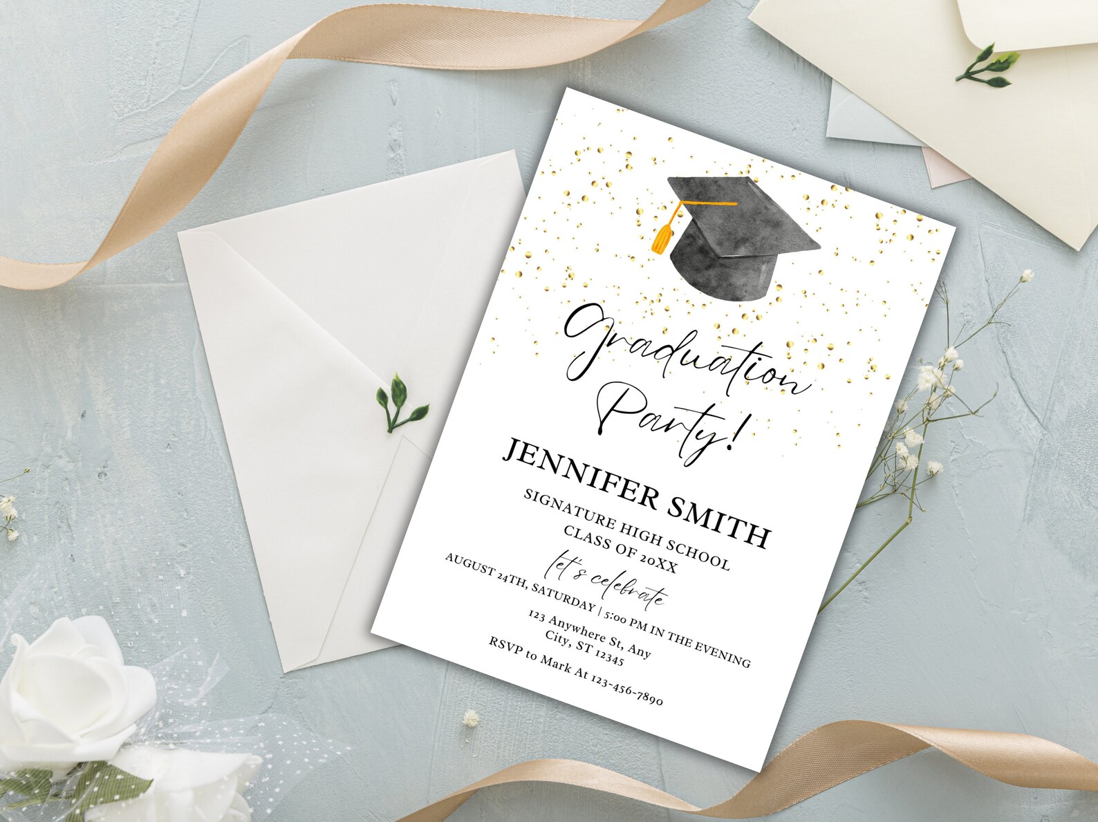 Graduation Party Invitation, Graduation Announcement Invitation, High ...