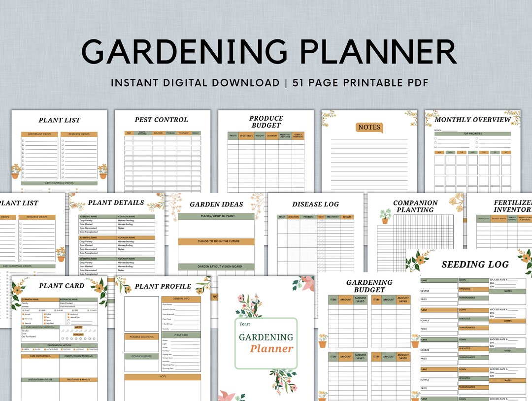 Gardening Planner Printable, Garden Journal, Garden, Plant Planner ...