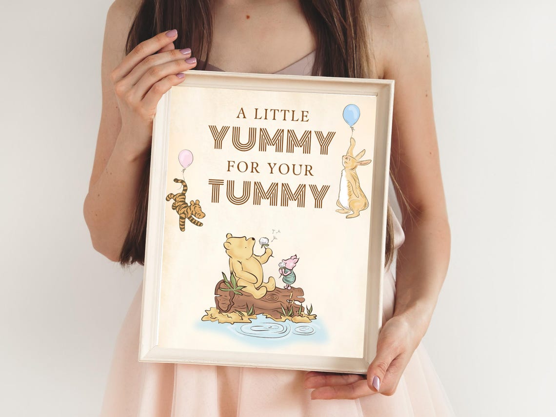 A Little Yummy for Your Tummy Winnie the Pooh Poster, Sweet Dessert Bar ...