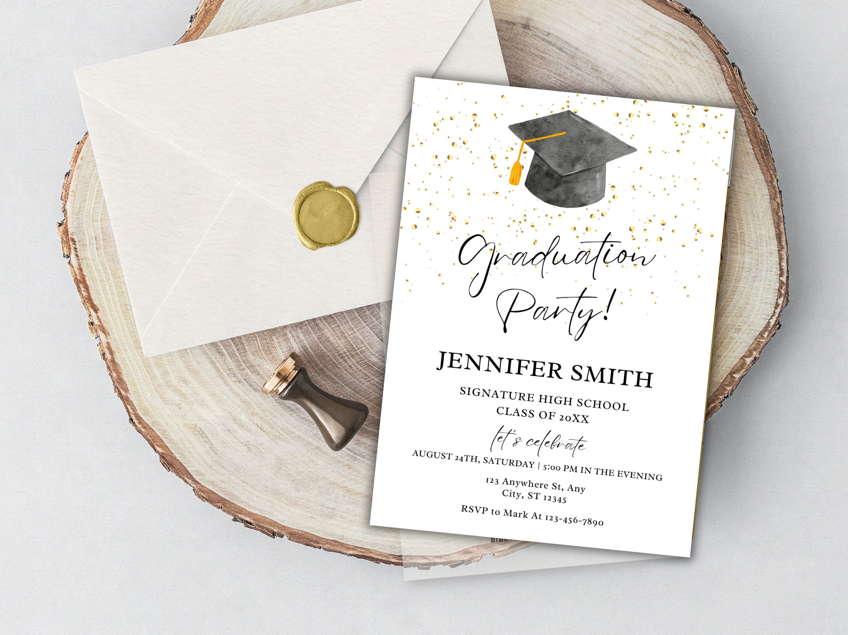 Graduation Party Invitation, Graduation Announcement Invitation, High ...