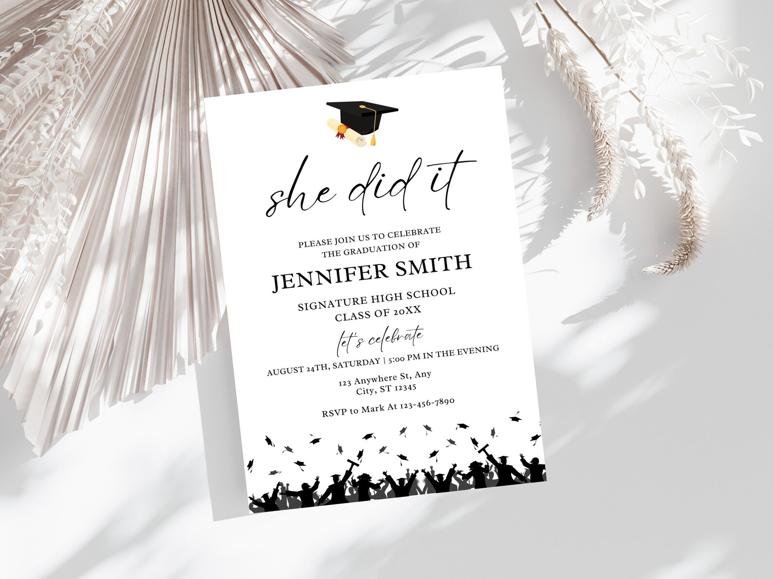 Graduation Party Invitation, Graduation Announcement Invitation, High ...