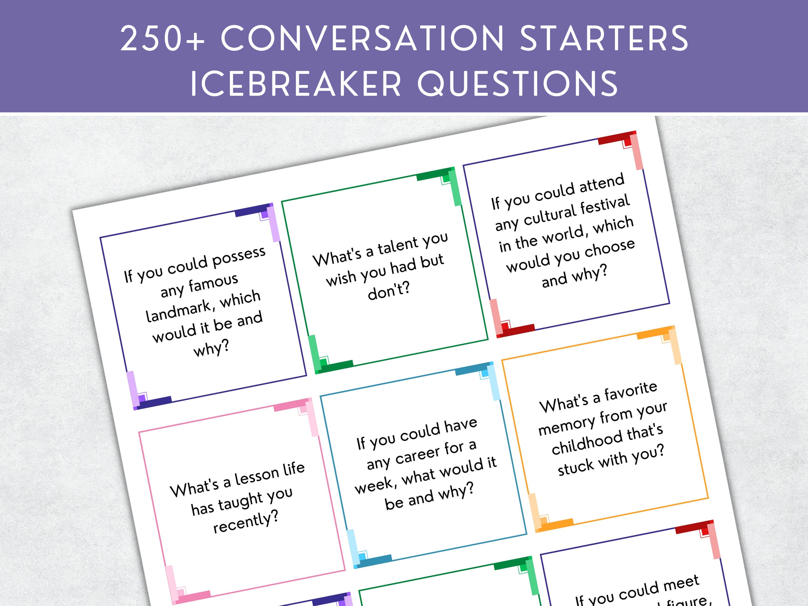 225 Conversation Starters Icebreaker Questions, Icebreaker Questions ...