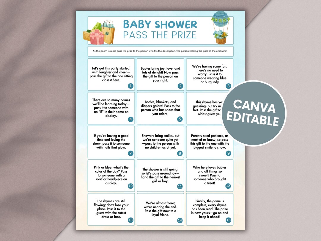 Pass the Gift Game, Baby Pass the Gift Game, Baby Pass the Prize Game ...