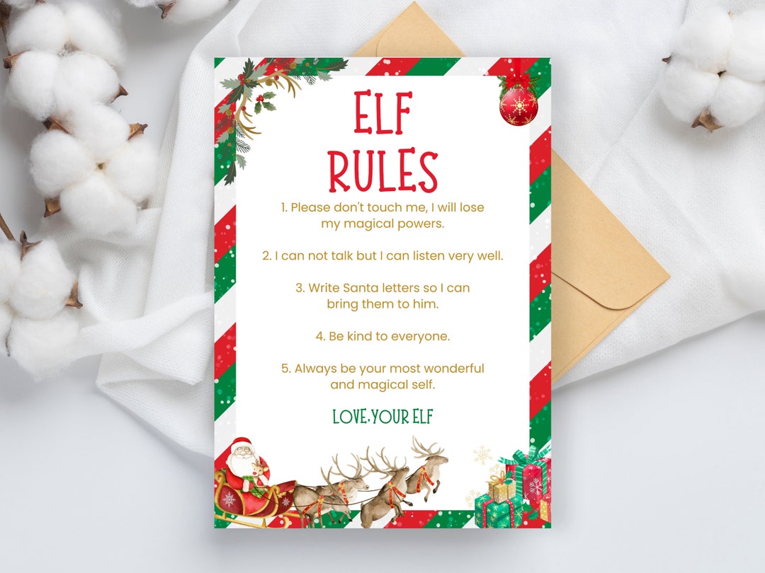 Christmas Elf Rules, Elf Arrival Letter, Kids Christmas Fun, Elf ...